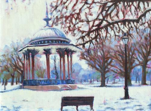 Artwork Clapham Common snow by Louise - MyArtBrief